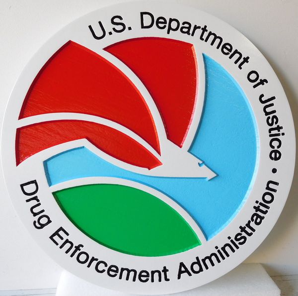 federal government round seals carved wood wall plaques