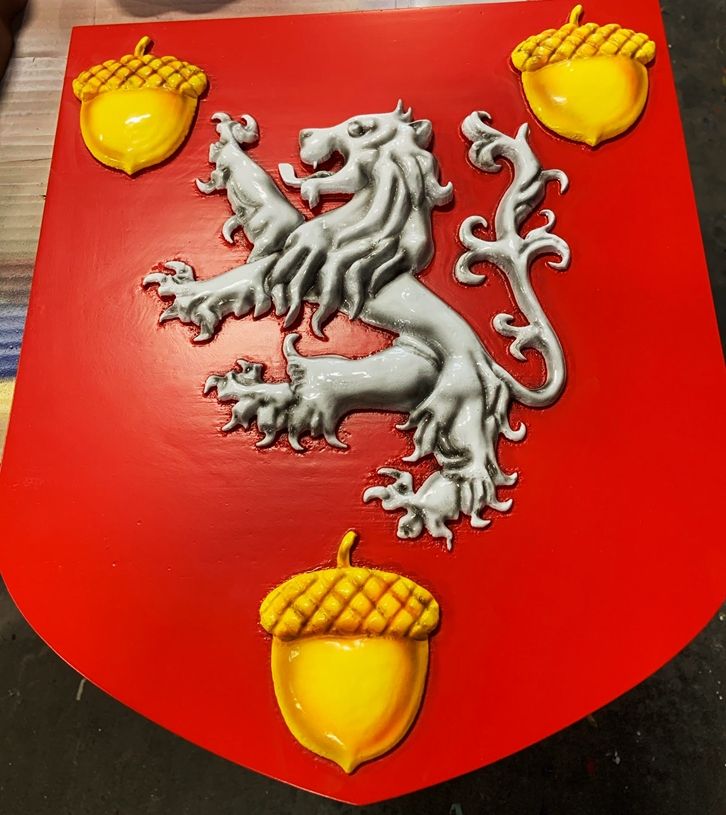 Carved 3-D Wood, Bronze, Brass, Silver or Painted Coat-of-Arms Plaques