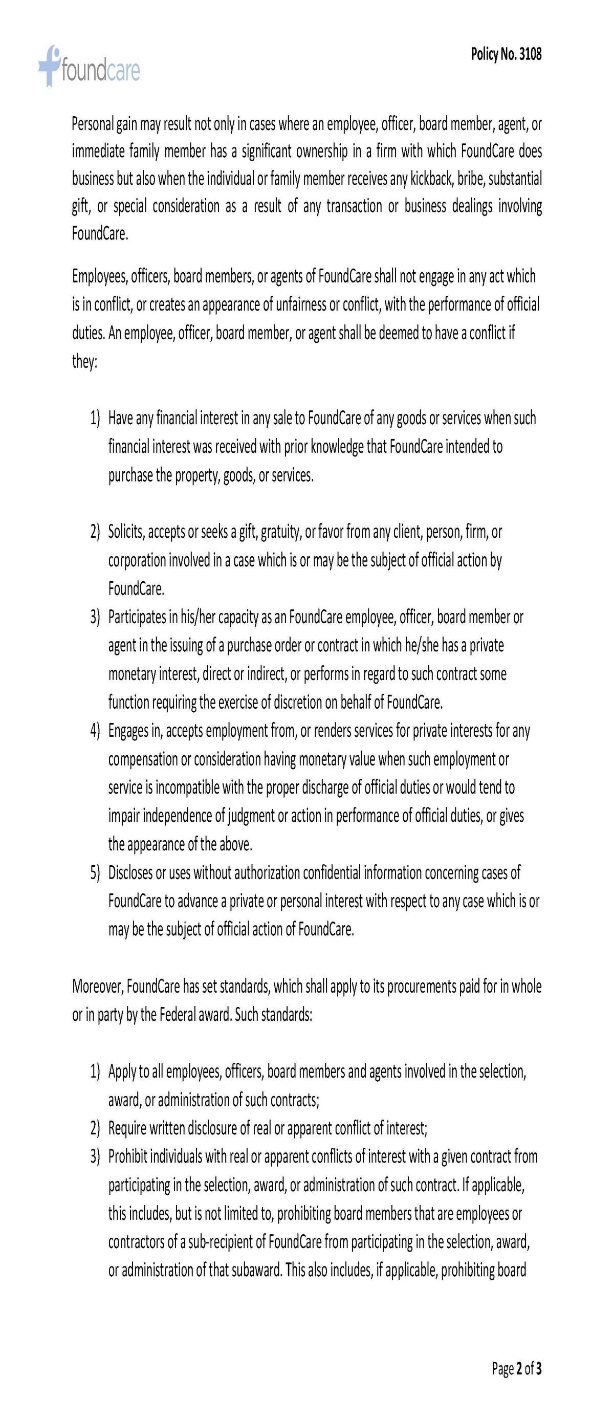 3108 Conflict of Interest Policy and Declaration Form-2025 : Compliance ...