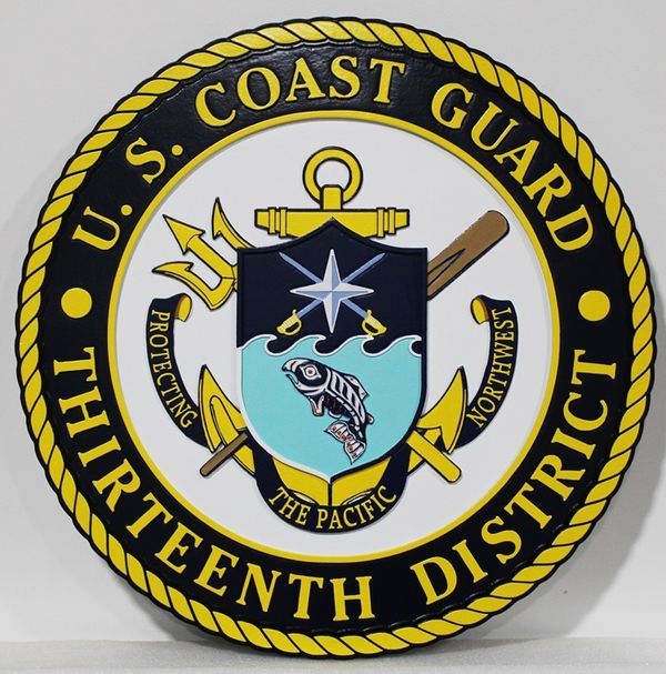 3D Carved Painted, Wood, Bronze, Brass, Silver Coast Guard Plaques