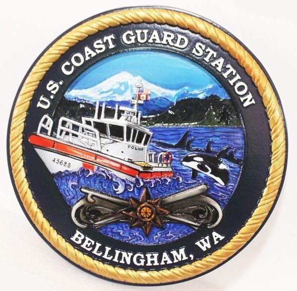 3D Carved Painted, Wood, Bronze, Brass, Silver Coast Guard Plaques