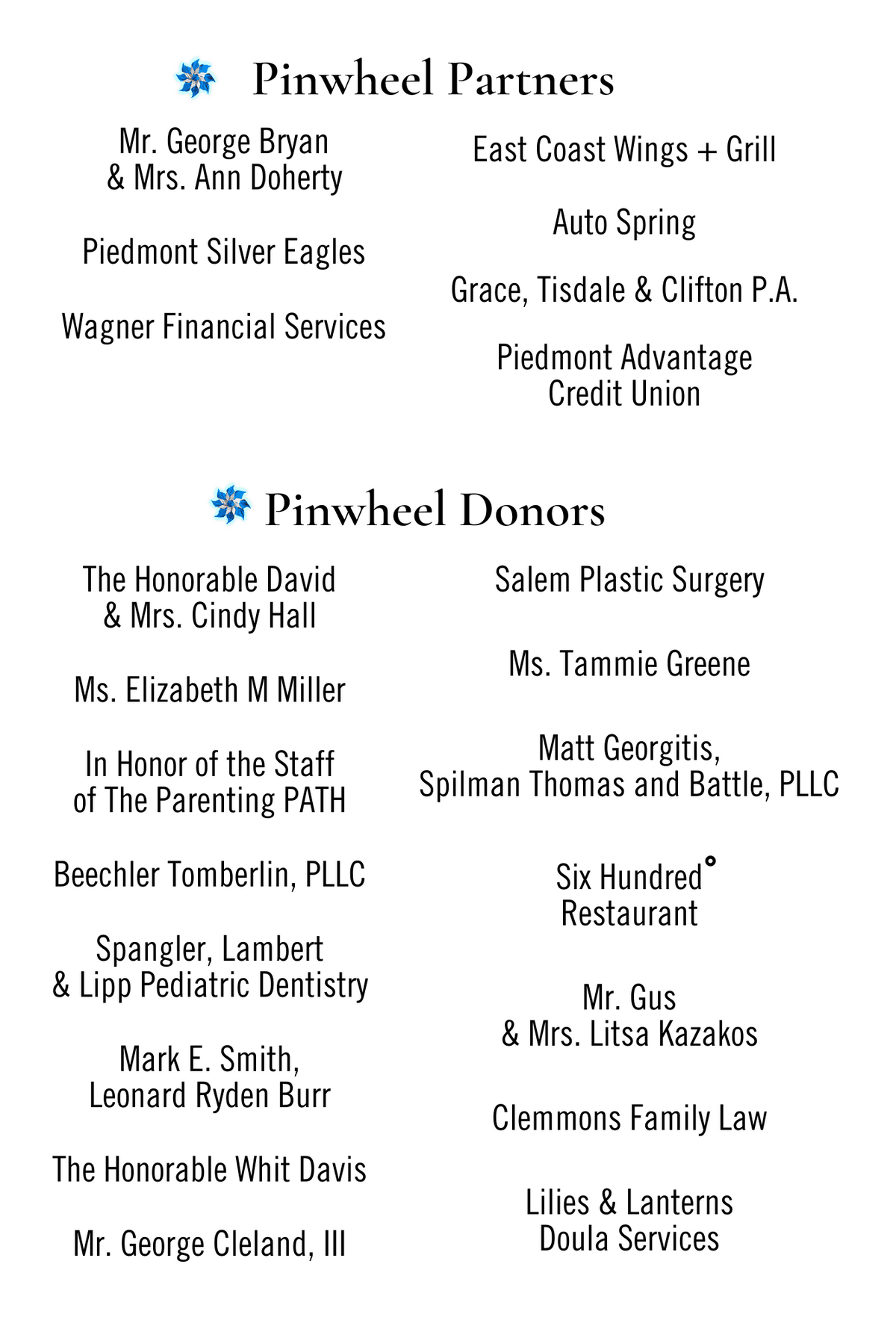 Annual Pinwheel Gala : Events : You Can Help : The Parenting PATH