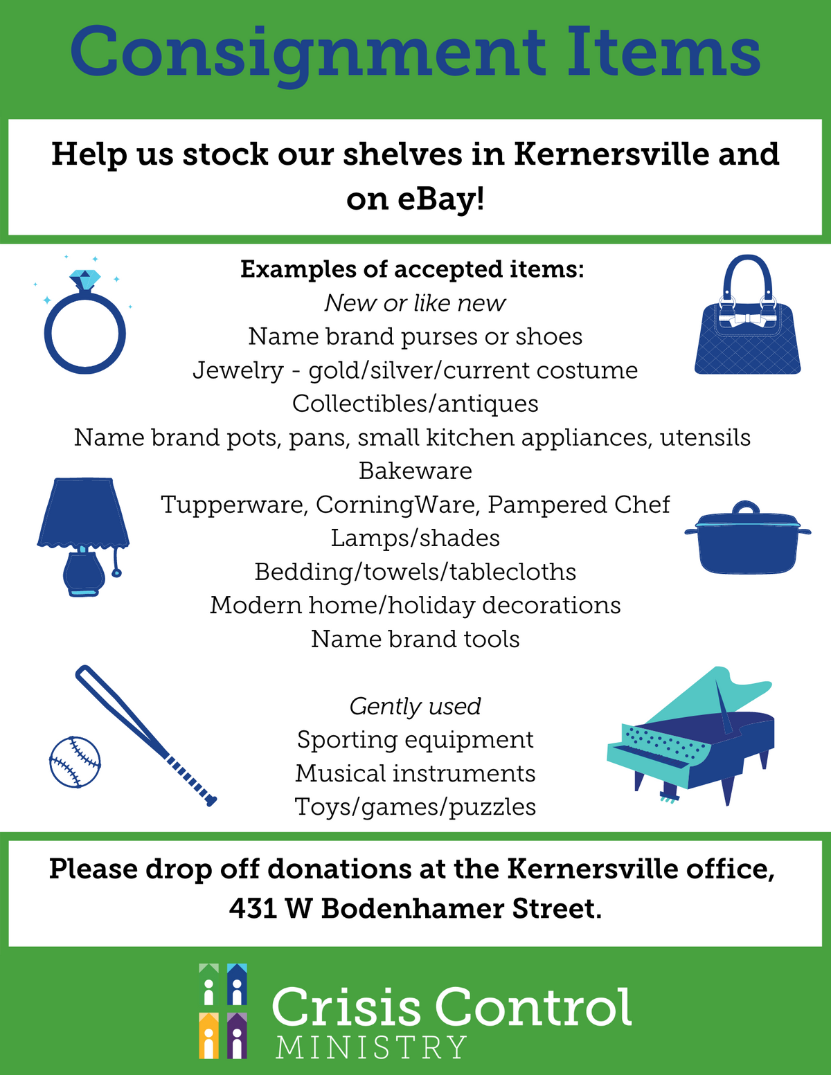 Consignment : Ways to Give : Crisis Control Ministry