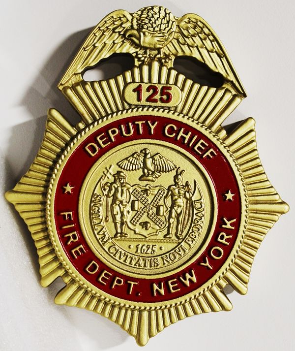3D Brass,Silver, Painted Firefighter Badge & Patch Plaques