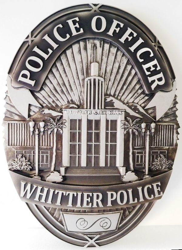 3D Brass,Silver, Painted or Wood Police Badge & Patch Plaques