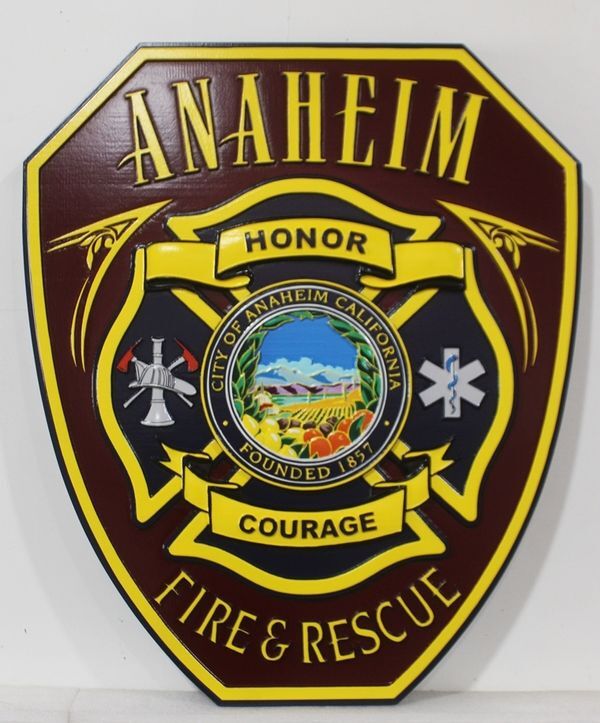 3D Brass,Silver, Painted Firefighter Badge & Patch Plaques