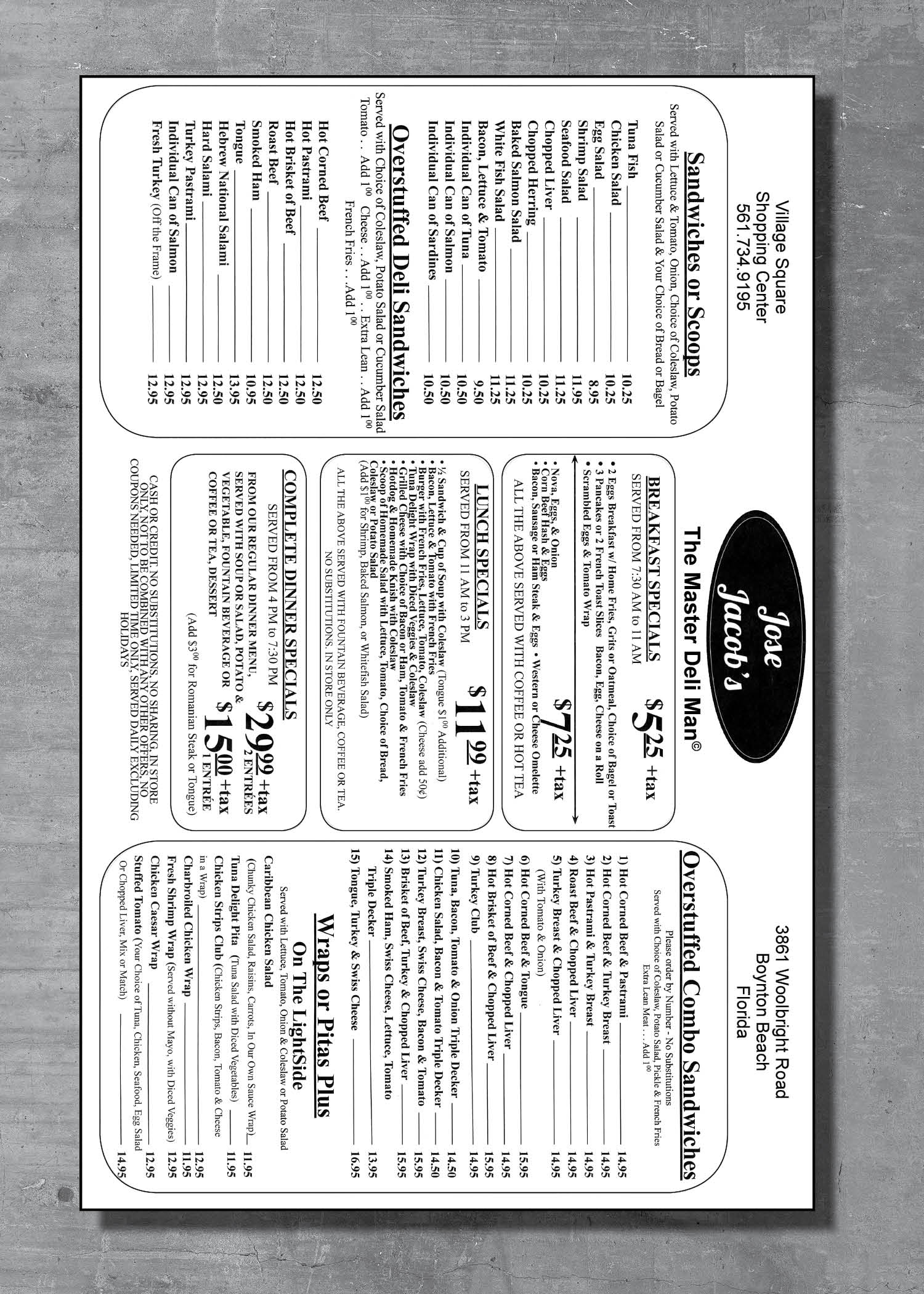 Disposable Menus