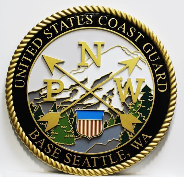 3D Carved Painted, Wood, Bronze, Brass, Silver Coast Guard Plaques
